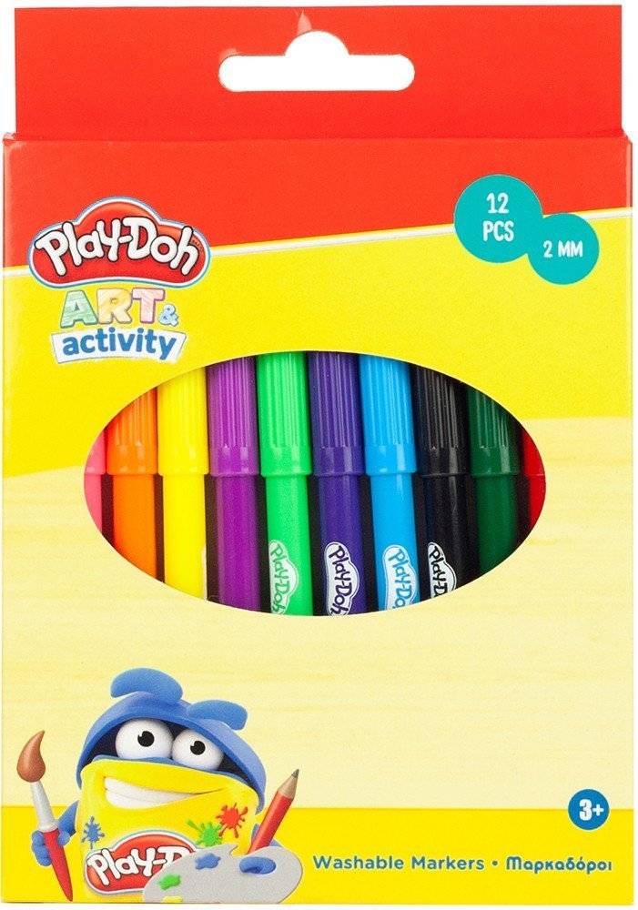 ΜΑΡΚΑΔΟΡΟΙ PLAY DOH 12TMX 2MM WASHABLE | Snif.gr