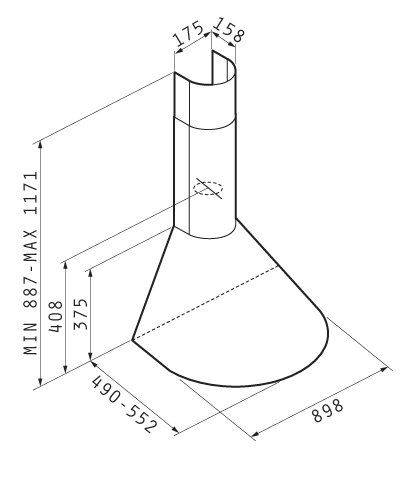 ΑΠΟΡΡΟΦΗΤΗΡΑΣ PYRAMIS ΚΑΜΙΝΑΔΑ ΣΤΡΟΓΓΥΛΗ 90CM - ΑΠΟΡΡΟΦΗΤΗΡΕΣ | Plus4u