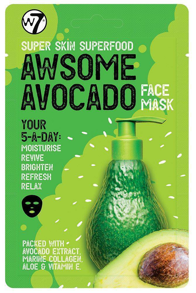 ΜΑΣΚΑ ΠΡΟΣΩΠΟΥ W7 SUPER SKIN SUPERFOOD FACE MASK - AWSOME AVOCADO 18GR ...