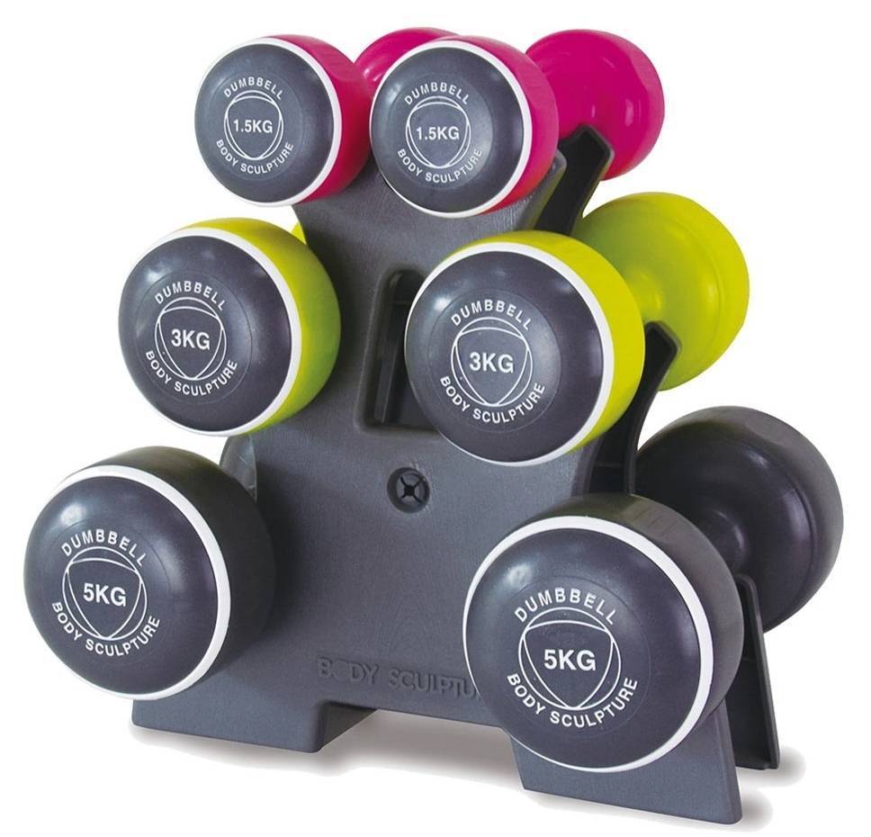 ΒΑΡΑΚΙΑ ΣΕΤ ΜΕ ΒΑΣΗ BODY SCULPTURE SMART DUMBBELLS TOWER (19 KG ...
