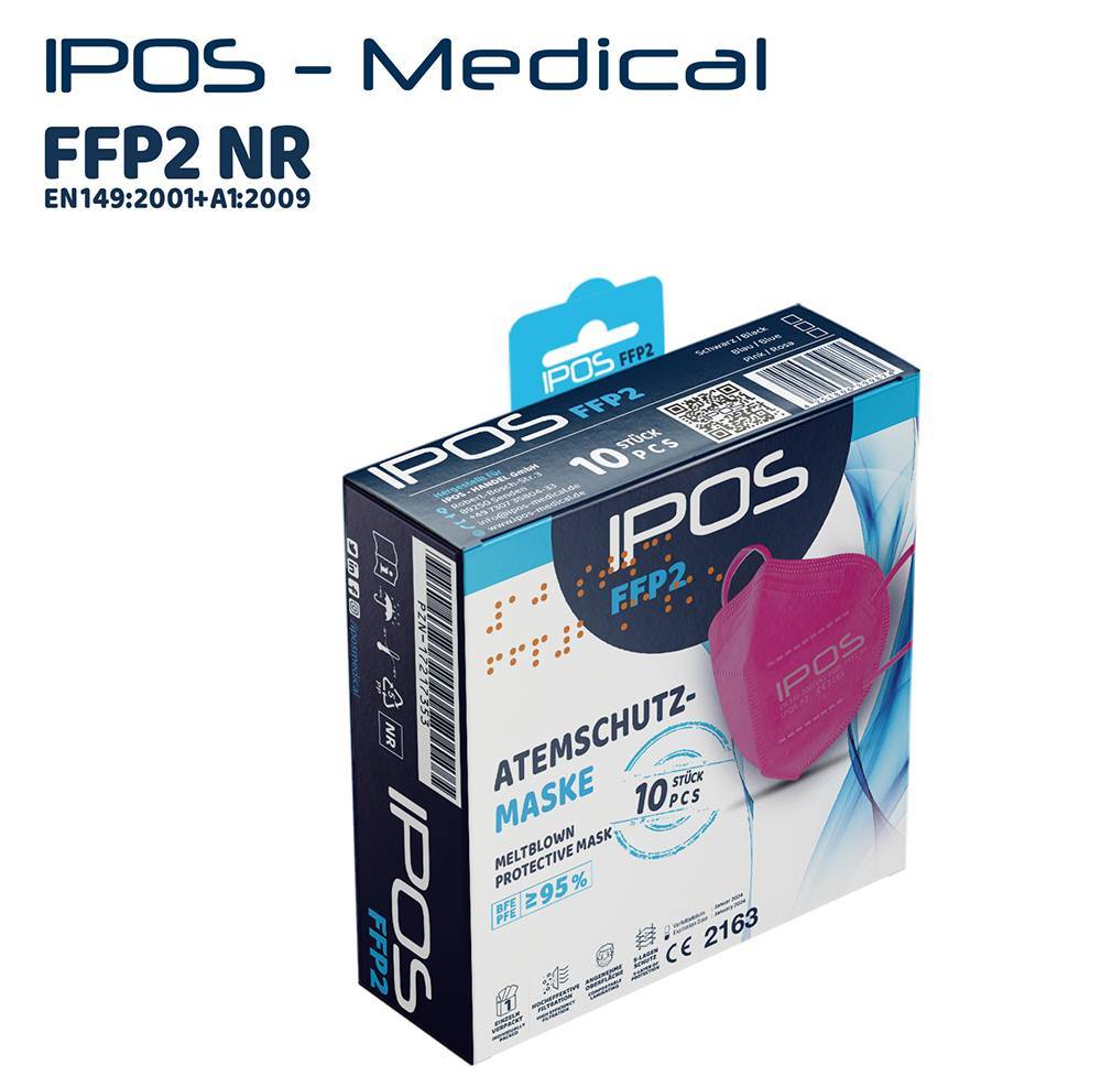 10 ΜΑΣΚΕΣ ΠΡΟΣΤΑΣΙΑΣ IPOS FFP2 NR ΡΟΖ - ΜΑΣΚΕΣ | Plus4u