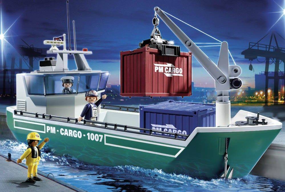 PLAYMOBIL ΦΟΡΤΗΓΟ ΠΛΟΙΟ ΜΕ ΓΕΡΑΝΟ ΦΟΡΤΟΕΚΦΟΡΤΩΣΗΣ 5253 - PLAYMOBIL | Plus4u