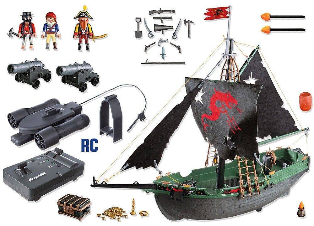 PLAYMOBIL ΠΕΙΡΑΤΙΚΟ ΚΑΡΑΒΙ ΤΗΛΕΚΑΤΕΥΘΥΝΟΜΕΝΟ ΜΕ ΥΠΟΒΡΥΧΙΟ RC ΜΗΧΑΝΙΣΜΟ ...