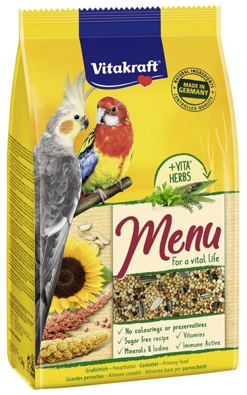 ΤΡΟΦΗ ΓΙΑ ΜΕΣΑΙΟΥΣ ΠΑΠΑΓΑΛΟΥΣ VITAKRAFT MENU PREMIUM ΜΕ ΜΕΛΙ (1KG ...