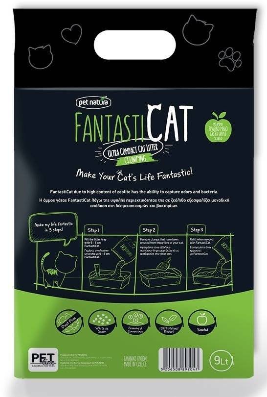 ΑΜΜΟΣ PET NATURA FANTASTICAT ΣΥΓΚΟΛΛΗΤΙΚΗ ΜΕ ΑΡΩΜΑ ΠΡΑΣΙΝΟ ΜΗΛΟ 9LT ...