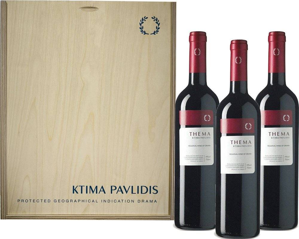 ΞΥΛΟΚΙΒΩΤΙΟ 3 ΦΙΑΛΩΝ ΚΡΑΣΙ THEMA ΕΡΥΘΡΟ 2021 ΚΤΗΜΑ ΠΑΥΛΙΔΗ 750 ML ...