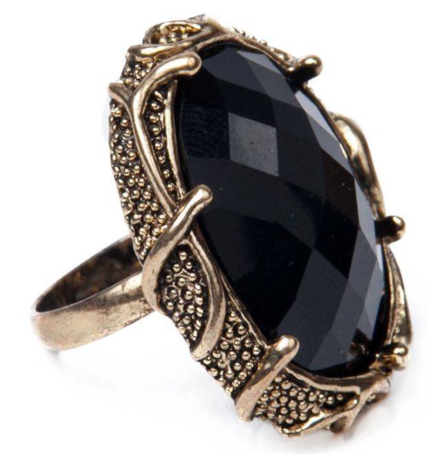 ΔΑΧΤΥΛΙΔΙ ΜΕ ΜΕΓΑΛΗ ΜΑΥΡΗ ΠΕΤΡΑ ACHILLEAS ACCESSORIES (ONE SIZE ...
